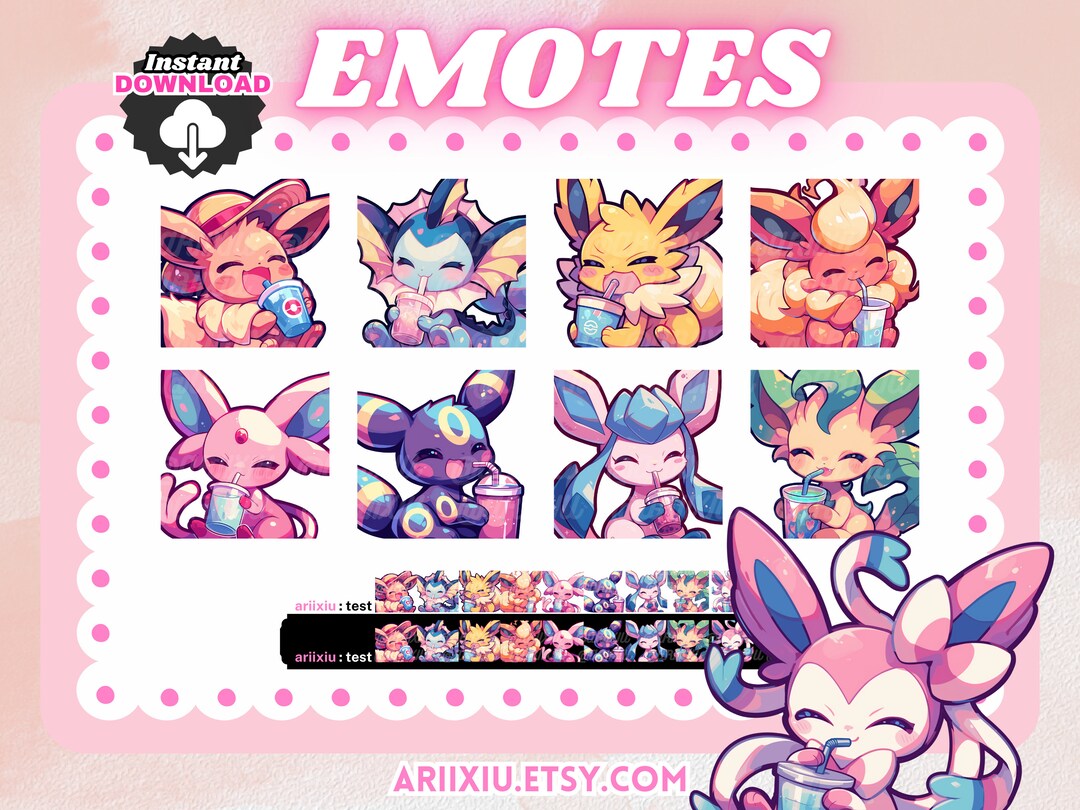 Eevee Eeveelution Emote Bundle | Hydrate Emotes | Discord Server ...