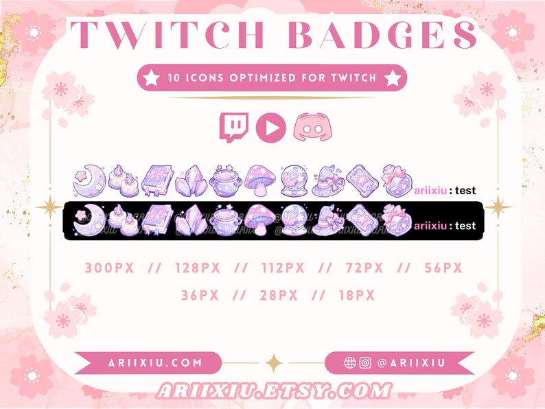 Pastel Goth Witch Twitch Badges: Alchemy Icons (digital Download) - Etsy