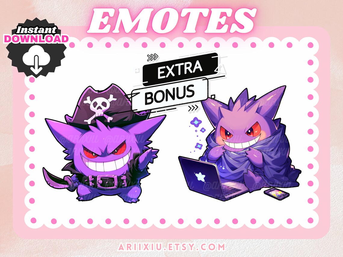 Gengar Emote MEGA Bundle 18 Cute Emotes Purple Ghost Gaming Ready to ...