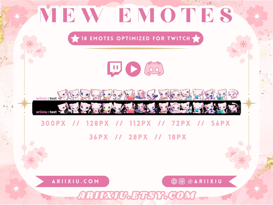 Mew Emote MEGA Bundle | 18 süße Emotes | Gebrauchsfertig | Twitch ...