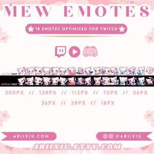 Mew Emote MEGA Bundle | 18 süße Emotes | Gebrauchsfertig | Twitch ...