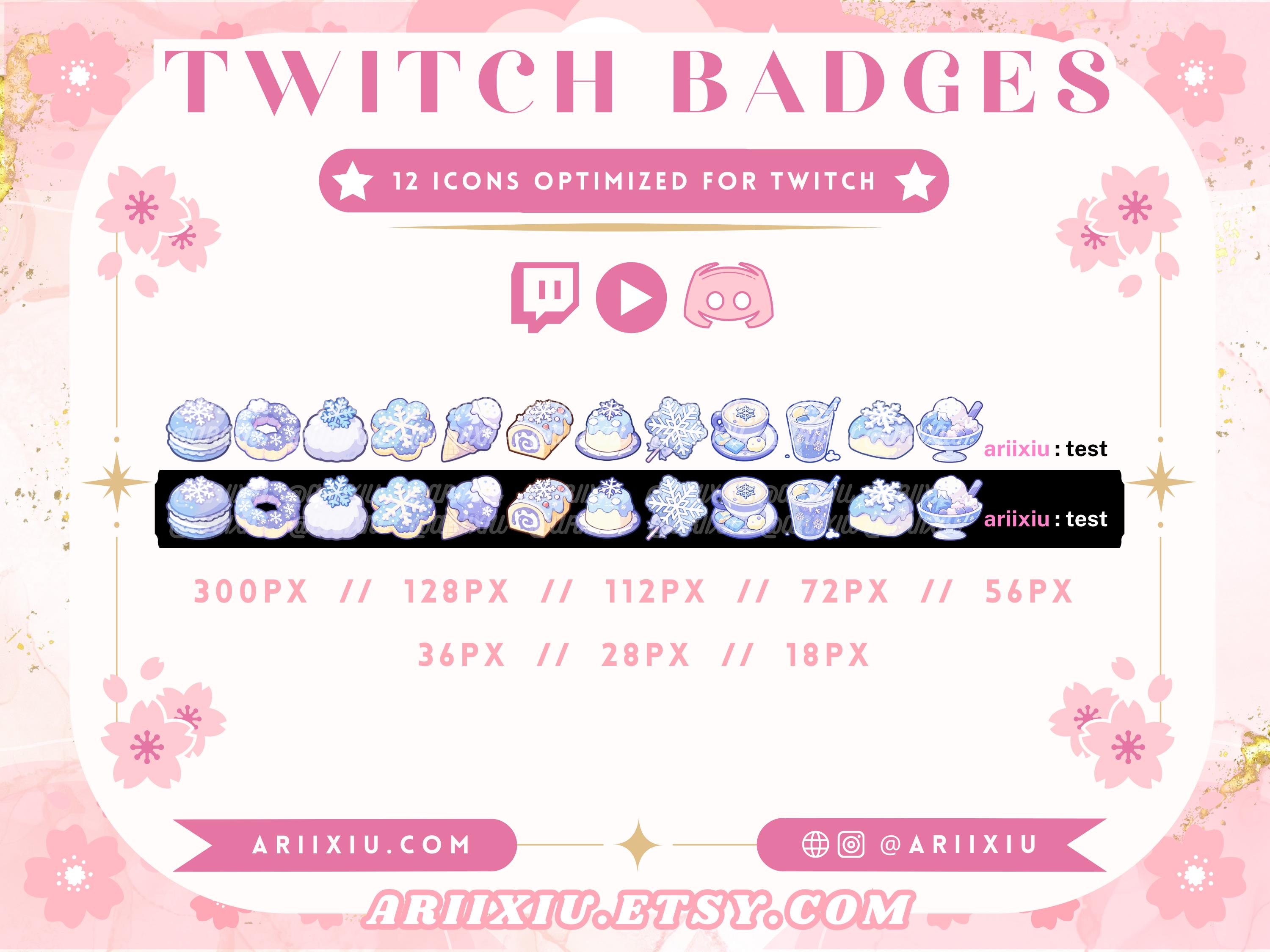 Winter Cafe Sub Badges | Bits/channel Points | Twitch Tiktok Youtube ...