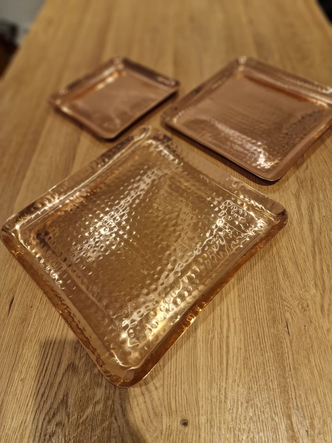Handmade Pure Copper Square Tray, Serving Tray, Decorative Copper Tray ...