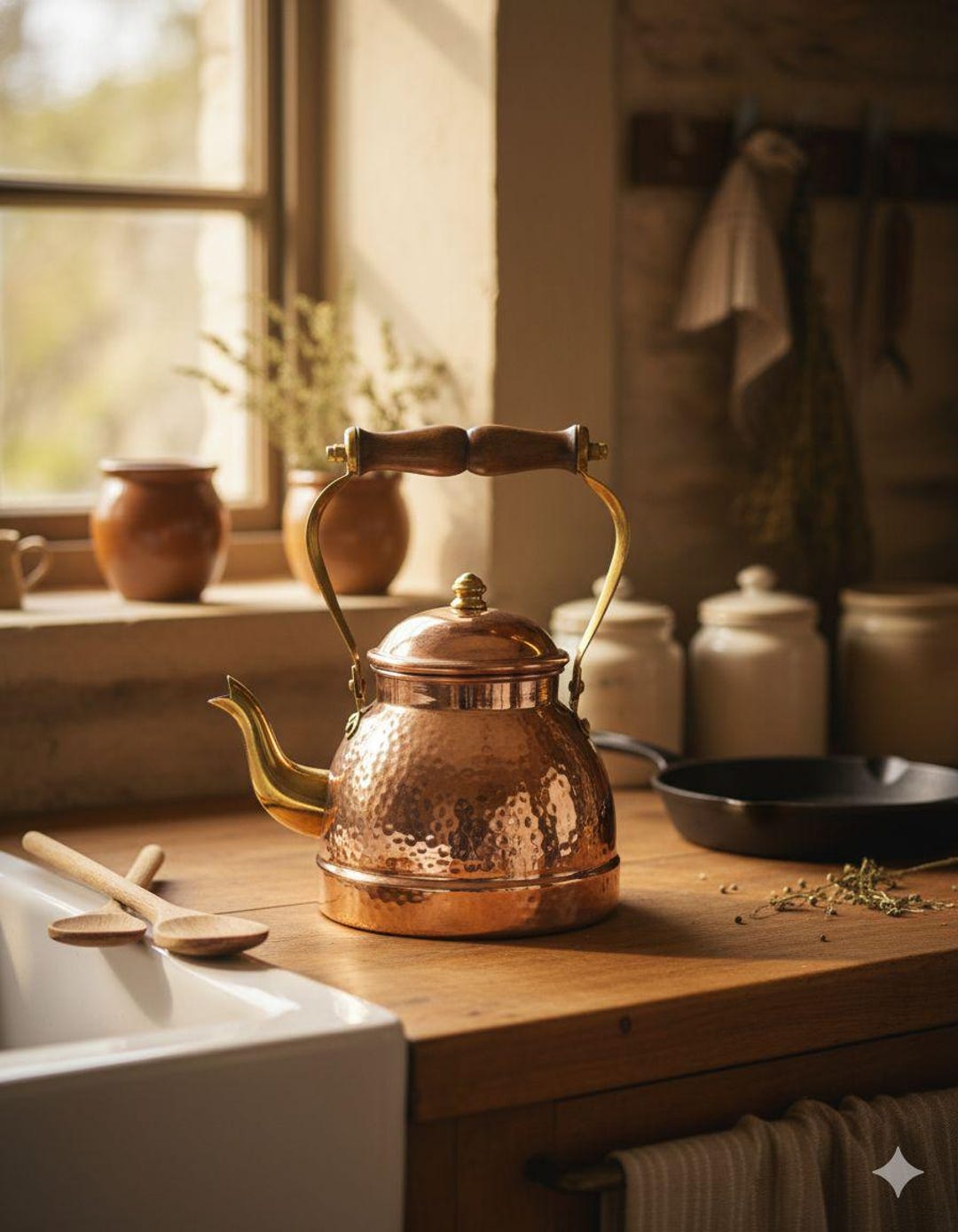 Handmade Copper Teapot Kettle – Wooden Handle, Housewarming Gift - Etsy