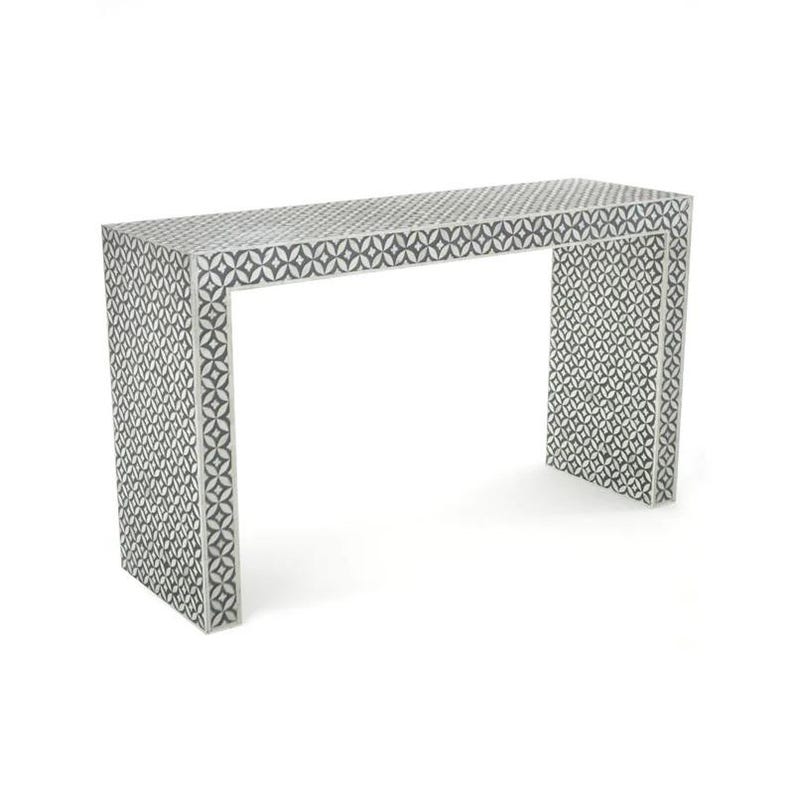Handmade Bone Inlay Black and White Console Table - Etsy