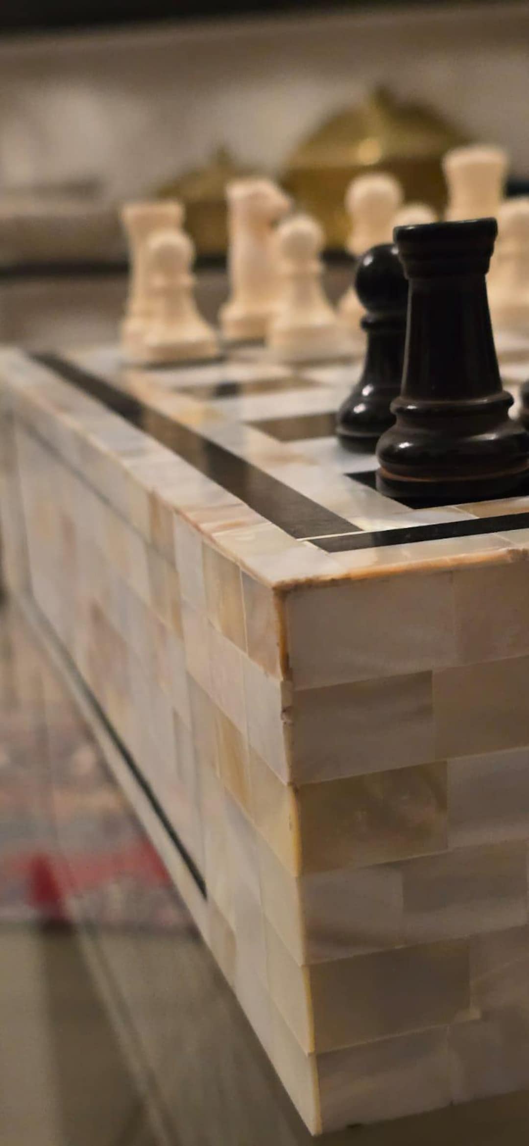 Hand-made Bone Inlay Chess Board, Unique Chess Collection, Premium Hand ...