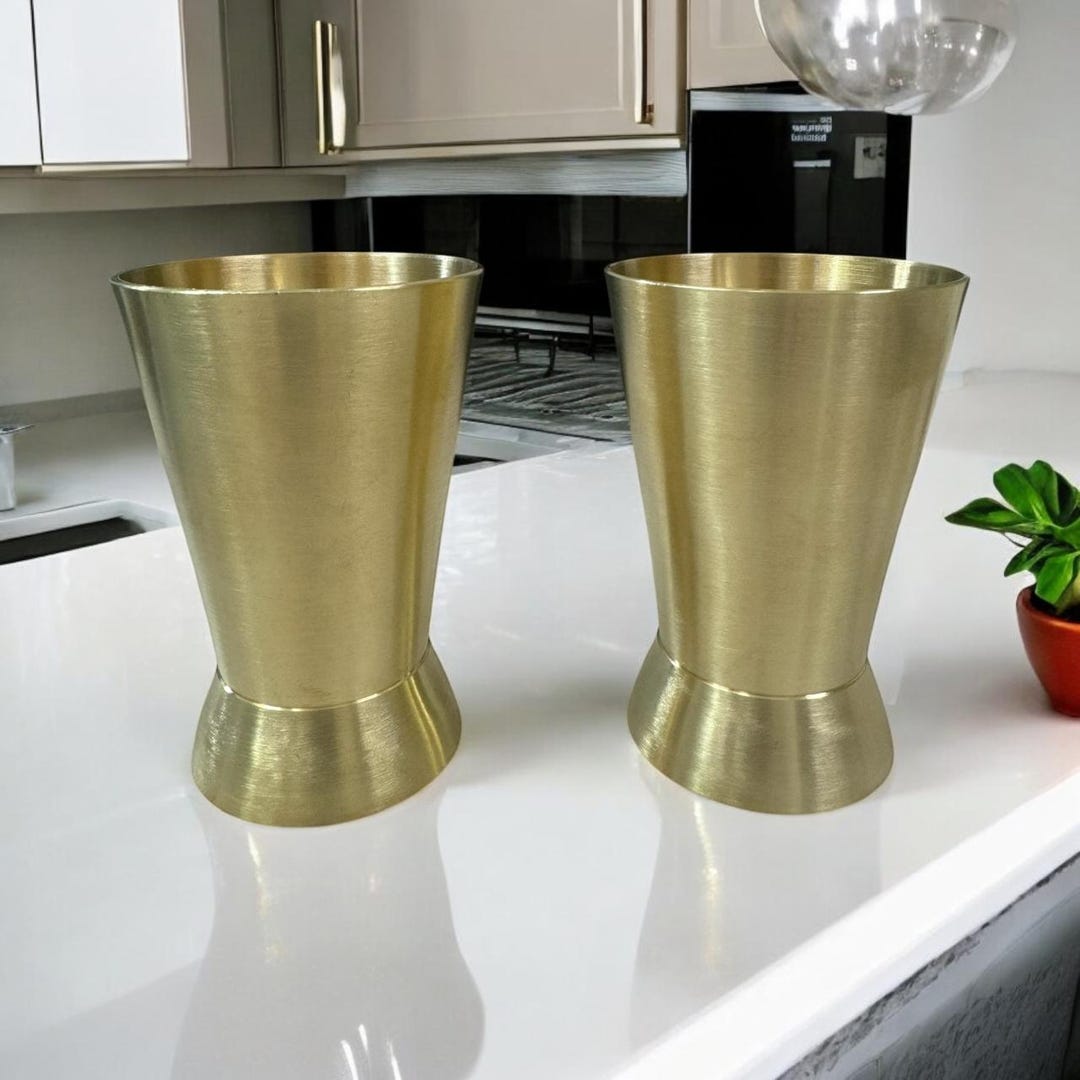 Royal Matt Pure Brass Glasses, Wedding Anniversary Gift, Luxury Brass ...