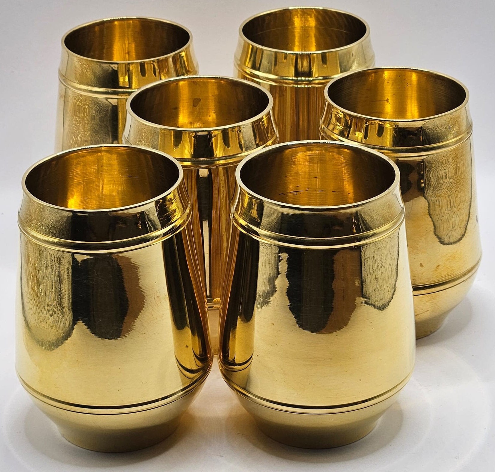 Handmade Pure Brass Tumbler Glasses, Wedding Anniversary Gift, Luxury ...