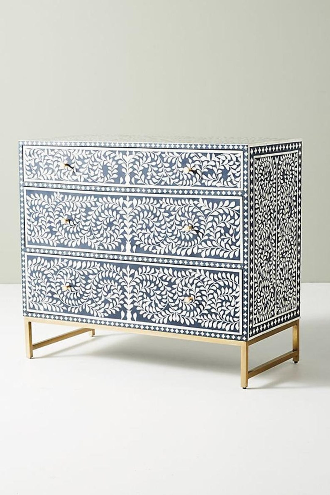 Home Decorative Wood Bone Inlay Classic Chest of Drawer Dresser Bedside ...