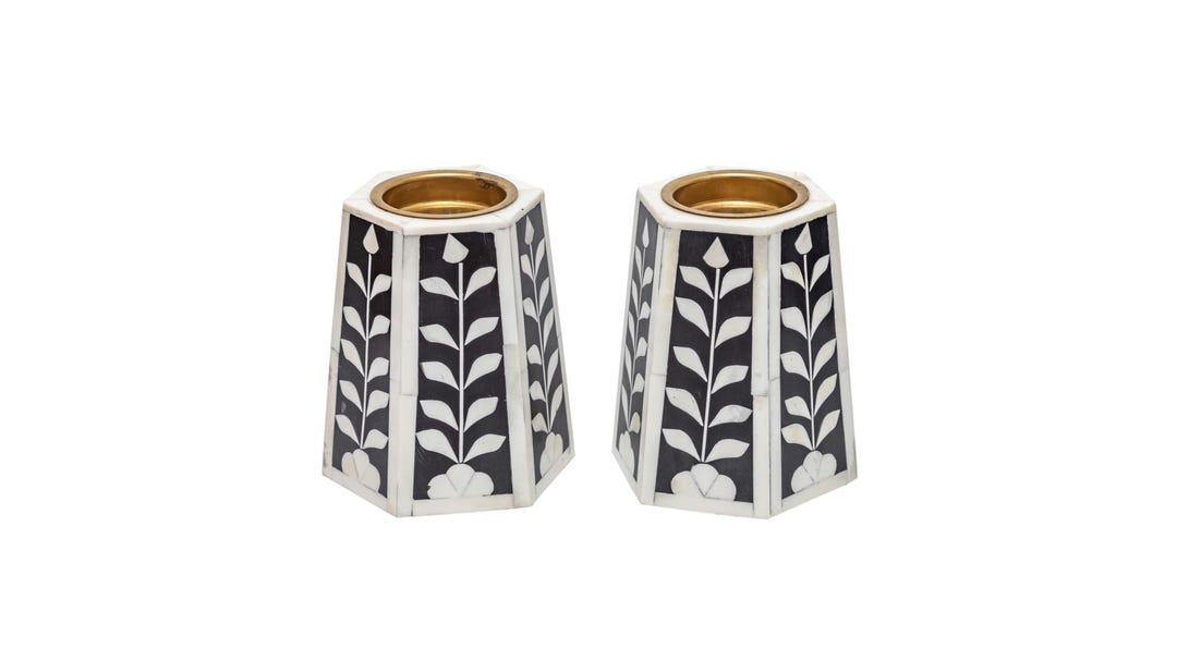 A Set of Bone Inlay Candle / Bakhoor Stand - Etsy