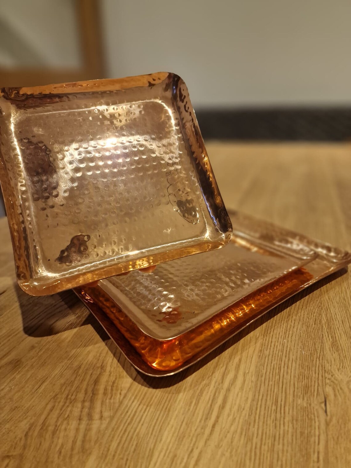 Handmade Pure Copper Square Tray, Serving Tray, Decorative Copper Tray ...