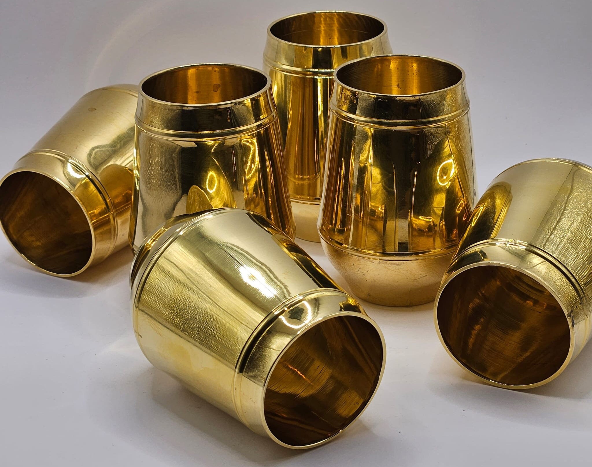 Handmade Pure Brass Tumbler Glasses, Wedding Anniversary Gift, Luxury ...