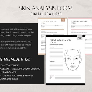 Skin Analysis Form Esthetician Consent Forms Digital - Etsy
