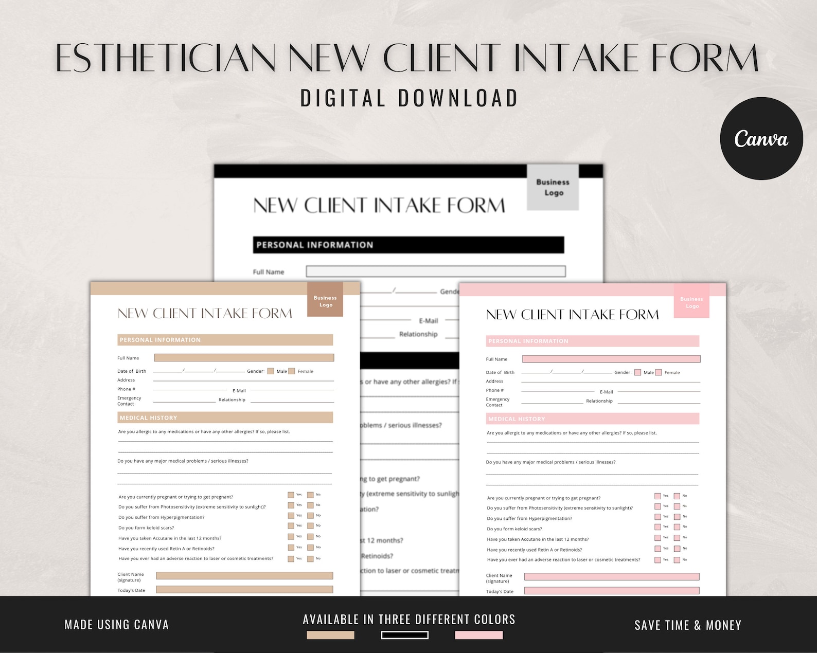 New Client Intake Consent Form Esthetician Consent Forms - Etsy