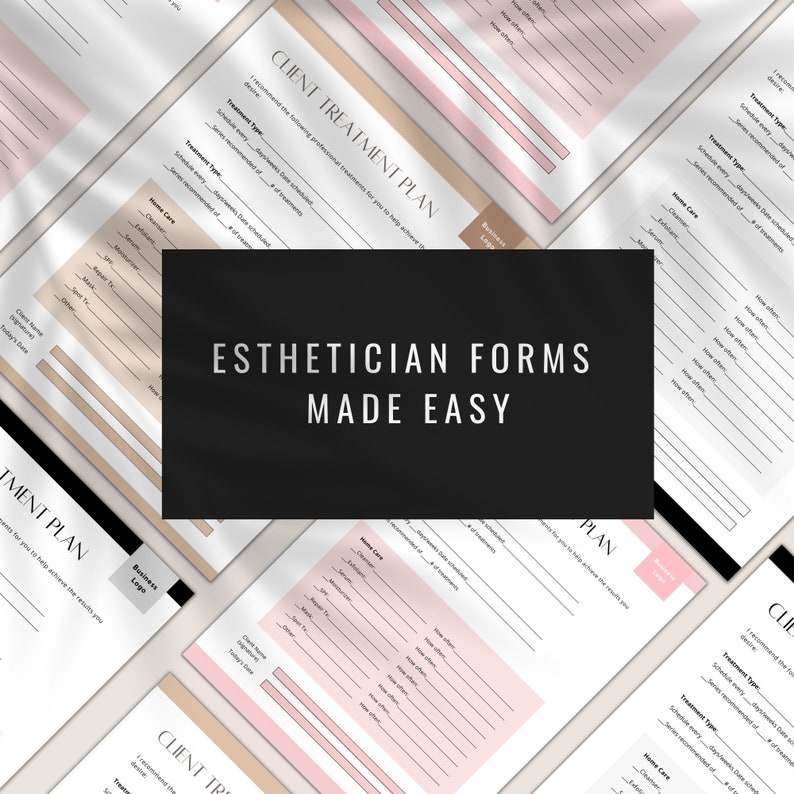 Client Treatment Plan | Esthetician Consent Forms | Digital Download | Esthetician Canva ...