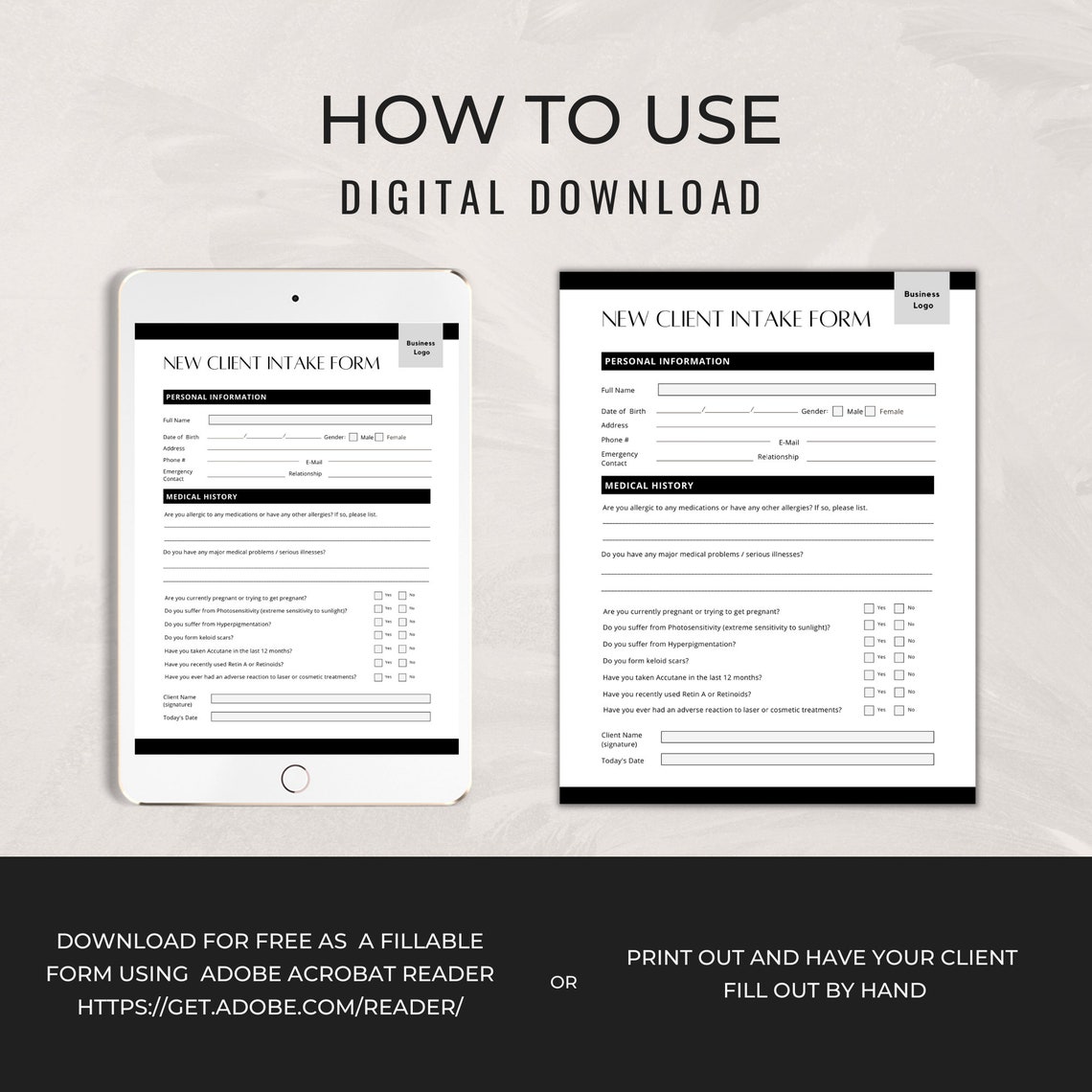 Solo Esthetician Consent Forms Starter Bundle Pack | 18-page Digital ...