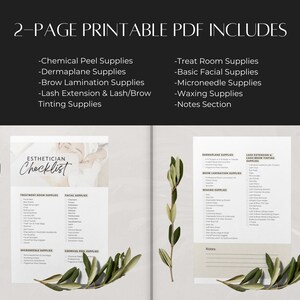 Esthetician Checklist Printable PDF Esthetician Supply List Printable ...