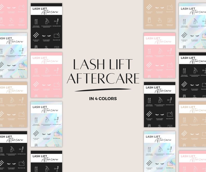 Lash Lift Digital Aftercare Card | PNG Images for Estheticians ...