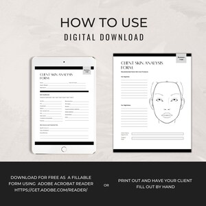 Skin Analysis Form | Esthetician Consent Forms | Digital Download ...