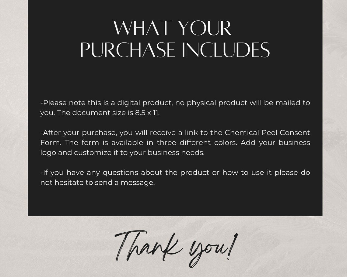 Chemical Peel Consent Form Esthetician Consent Forms - Etsy