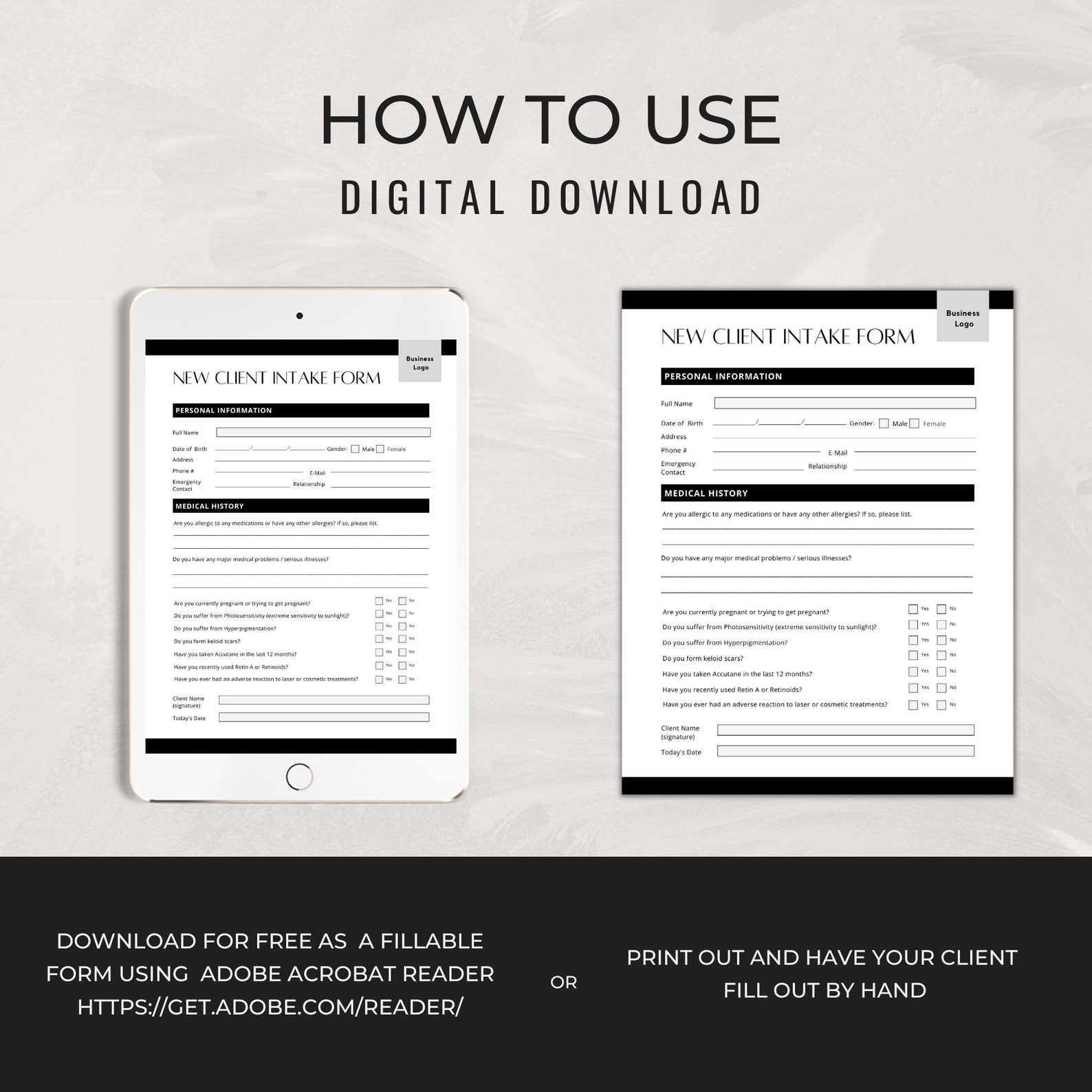 New Client Intake Consent Form Esthetician Consent Forms Digital Download Esthetician Canva ...