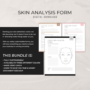 Skin Analysis Form | Esthetician Consent Forms | Digital Download ...