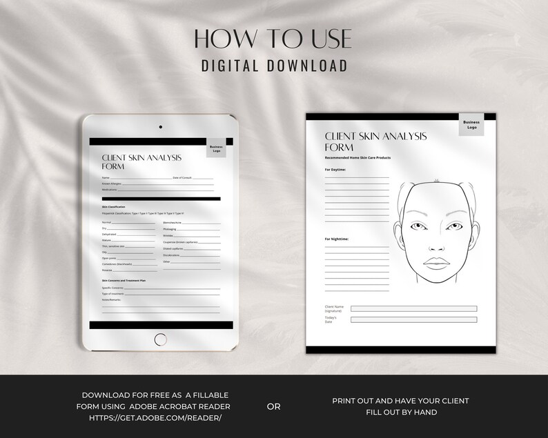 Skin Analysis Form Esthetician Consent Forms Digital - Etsy