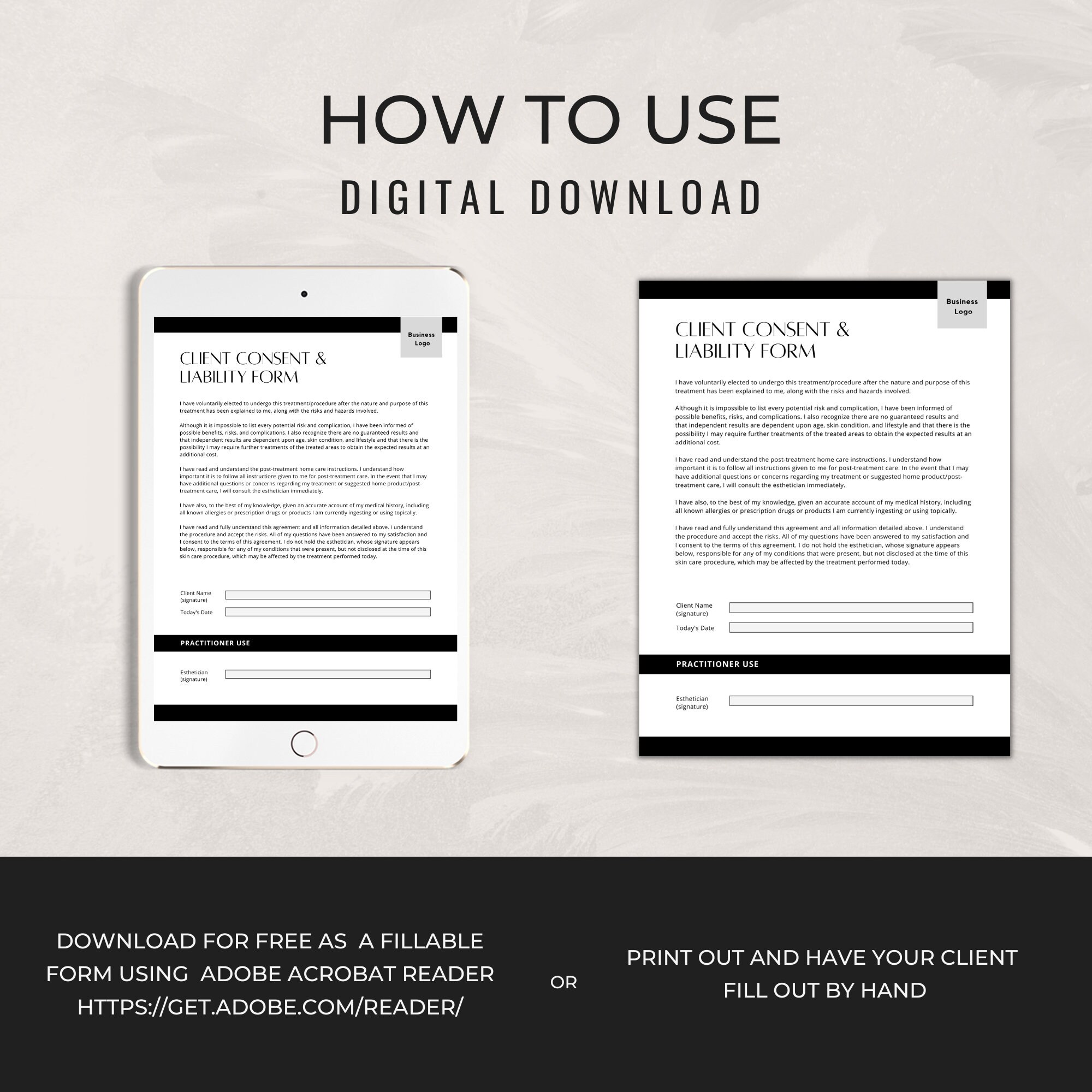 Client Consent and Liability Form | Esthetician Consent Forms | Digital ...