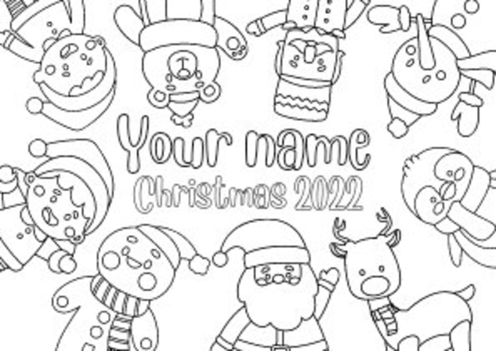 Editable Christmas Coloring Page Set of 3 - Etsy Canada