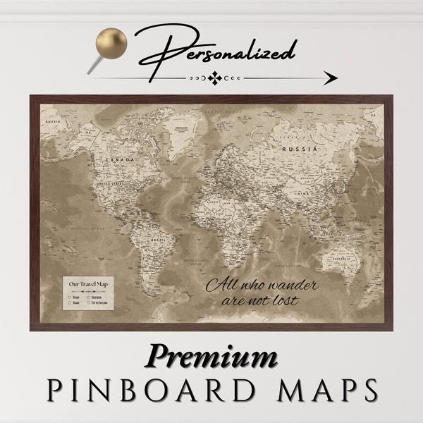 Vintage Travel Map - Etsy