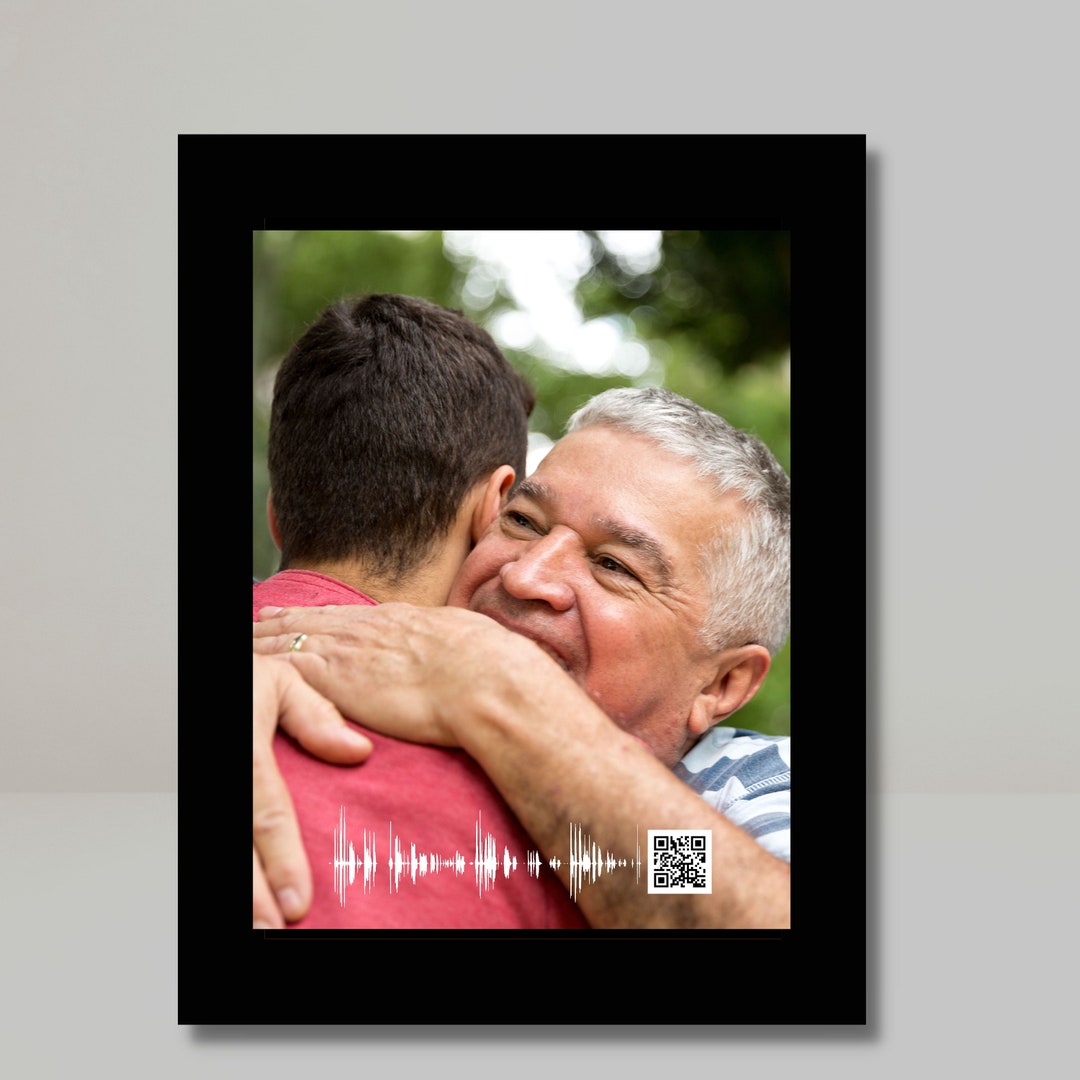 Memorial Soundwave Art With QR Code - Custom Photo & Audio Print ...