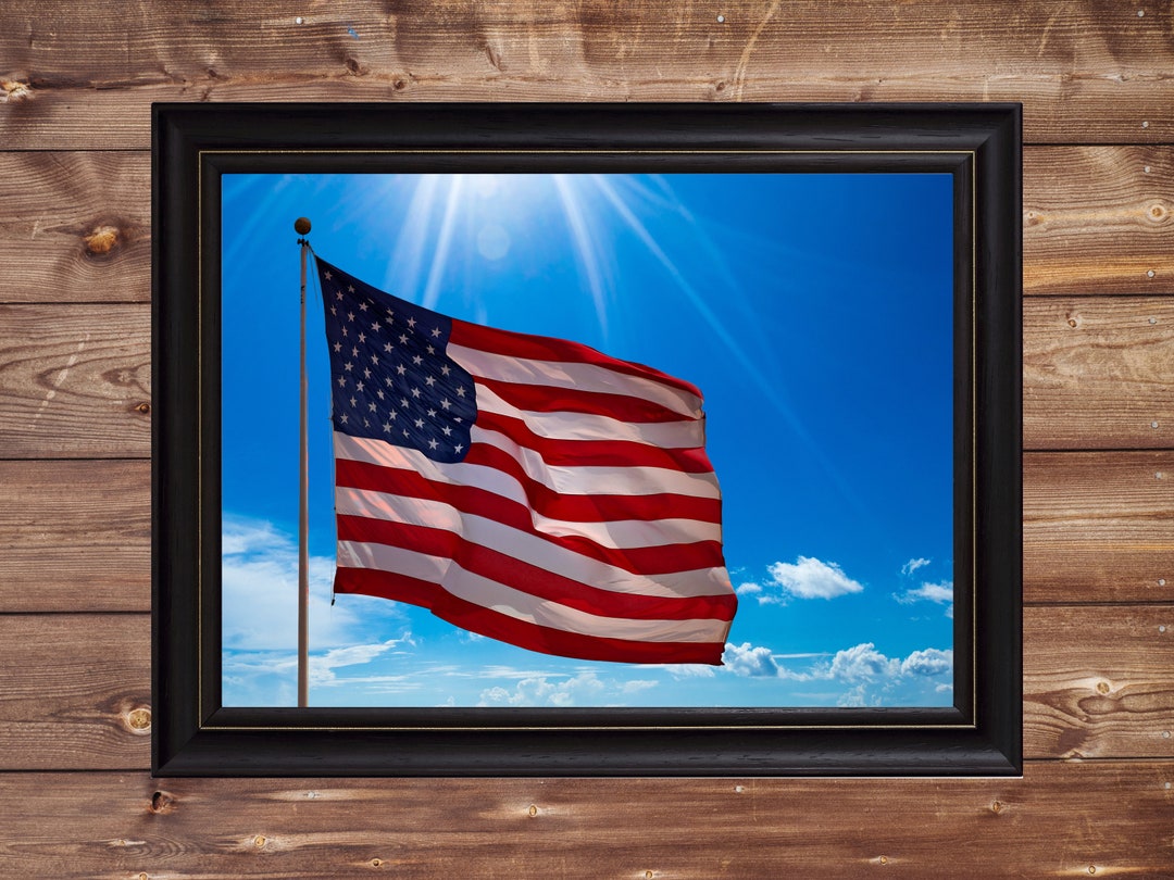 American Flag Printable, 4th of July US Flag Art, Fourth of July Print ...