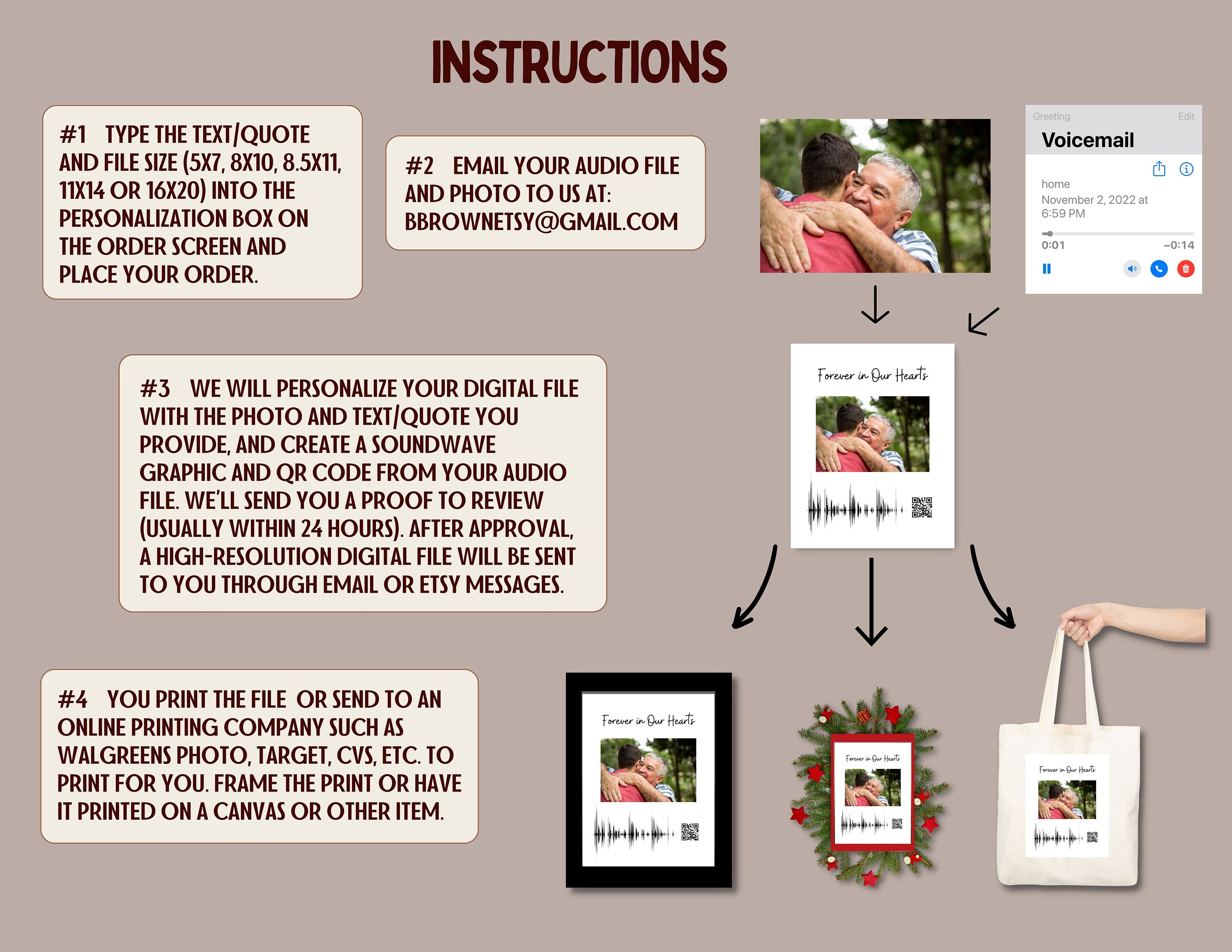 Soundwave Art QR Code Voice Recording Personalized Gifts - Etsy