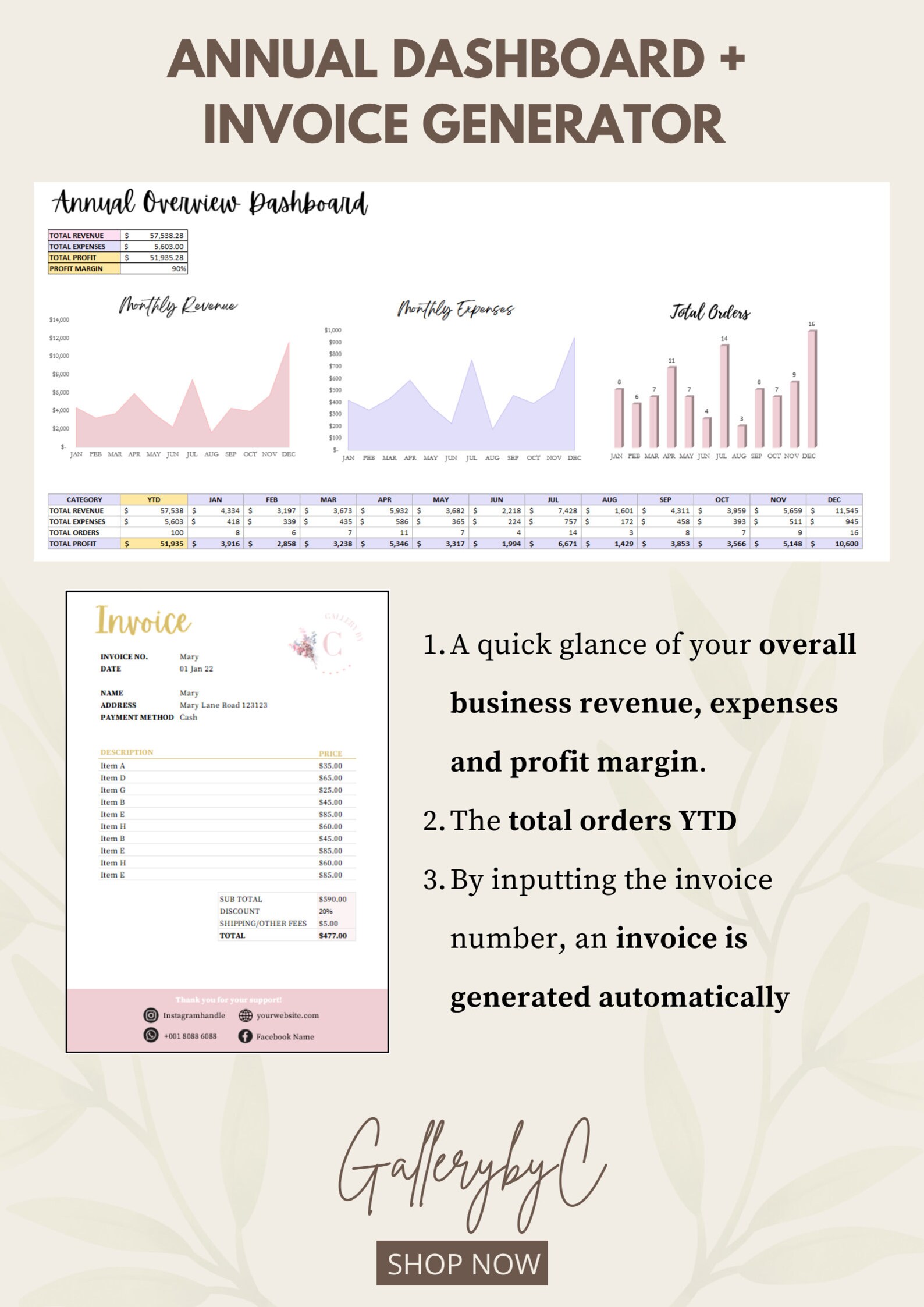 Business Tracker | Invoice Template | Bookkeeping Small Business ...