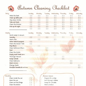 Home Cleaning Schedule - Dry Erase Magnetic Checklist - Etsy