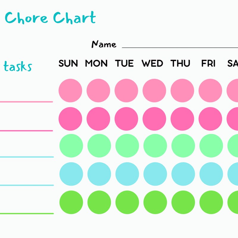 Laminated Chore Chart - Etsy