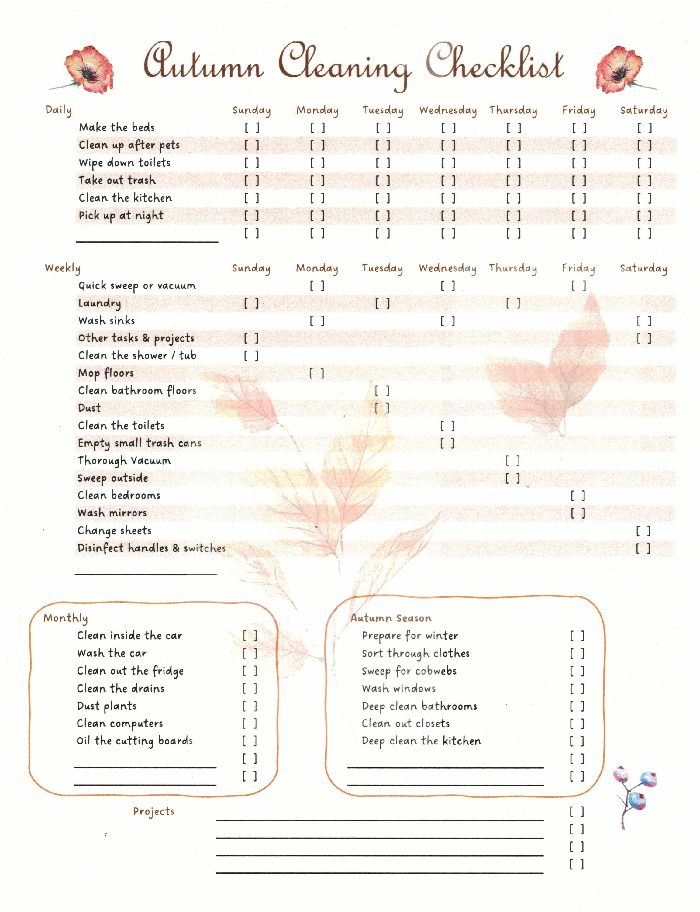 Home Cleaning Schedule - Dry Erase Magnetic Checklist - Etsy