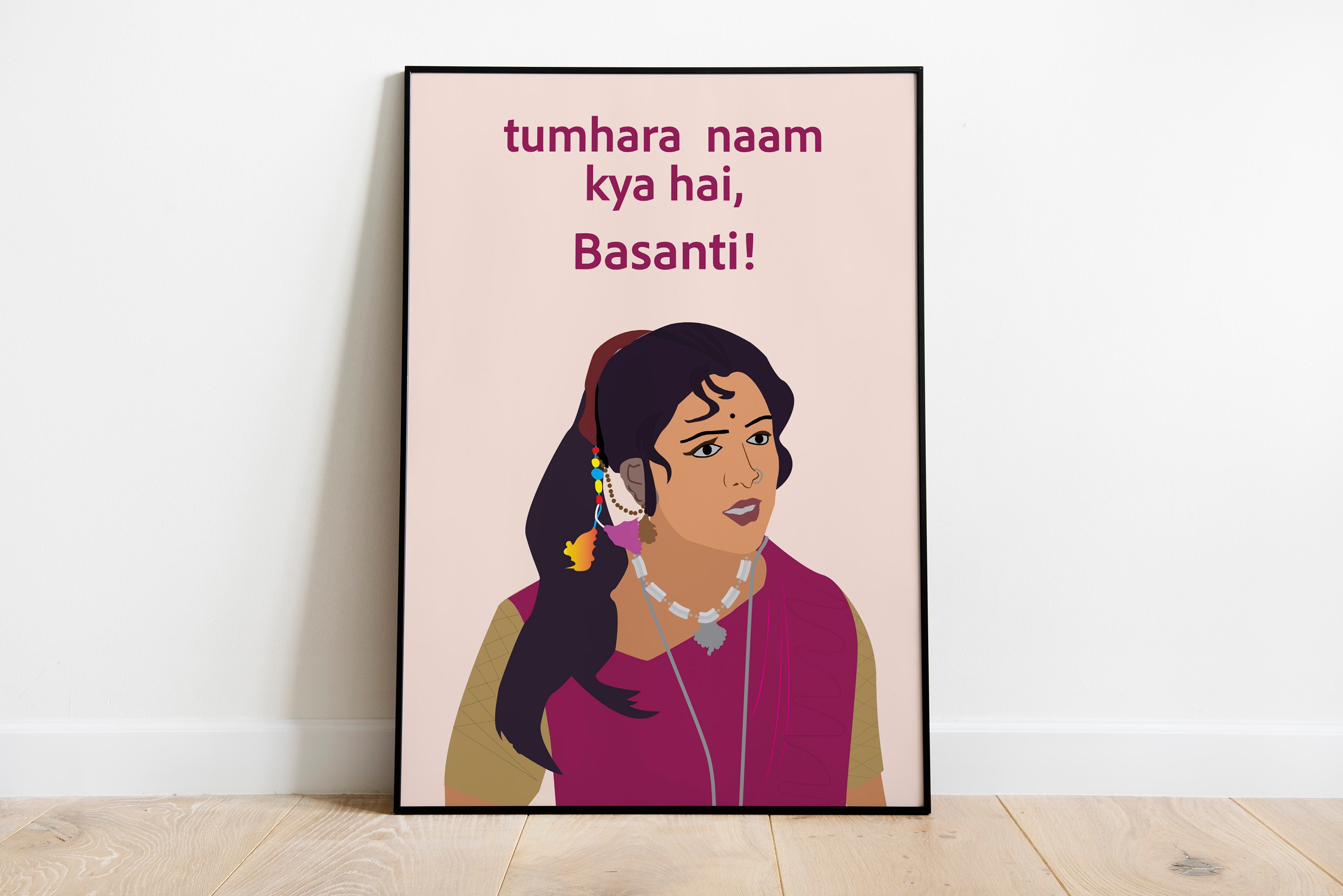 Sholay Movie Poster, Basanti Hema Malini, Hindi Movie Dialogue, Desi ...