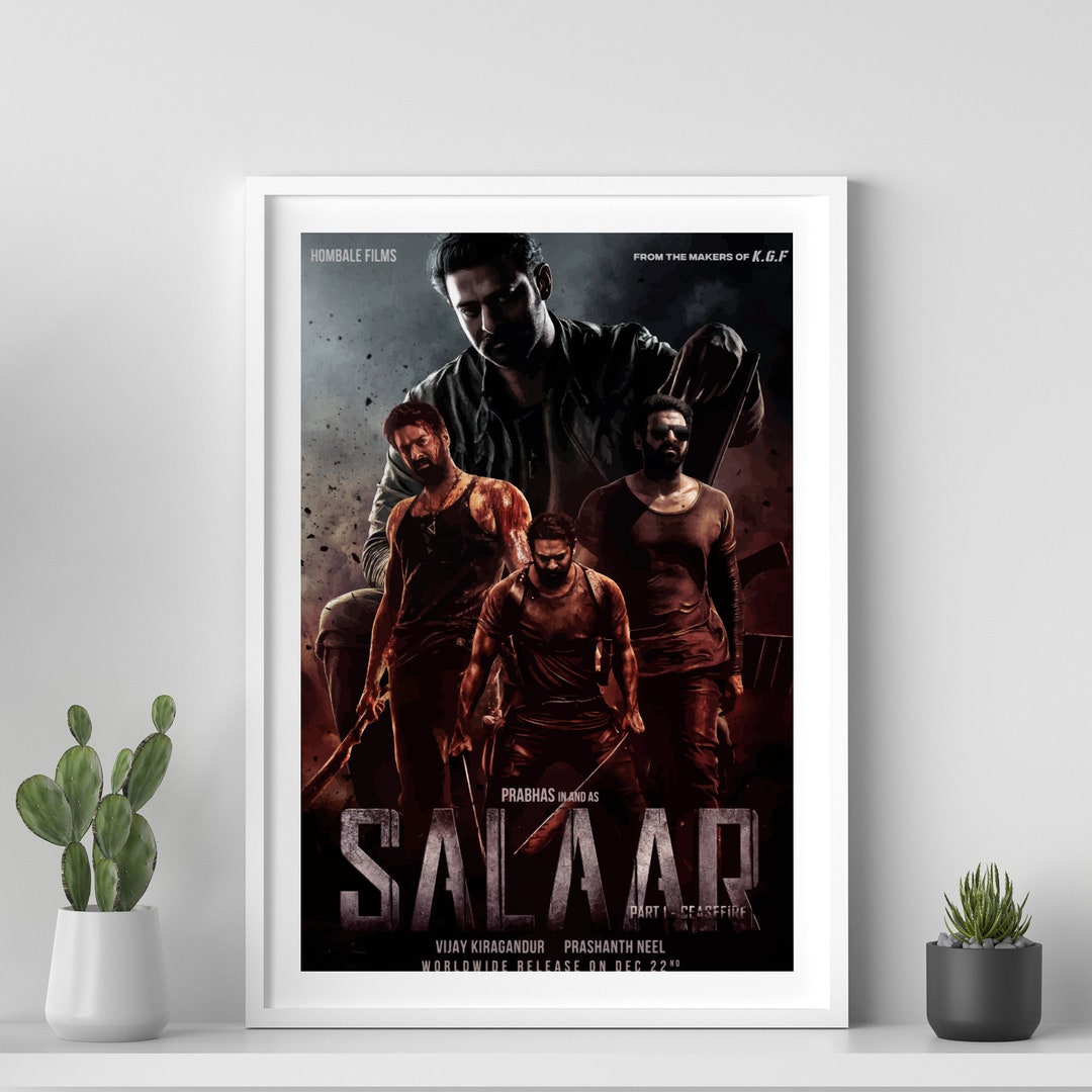 Salaar Movie Poster, Prabhas Movie, South Indian Movie, Desi Wall Art ...