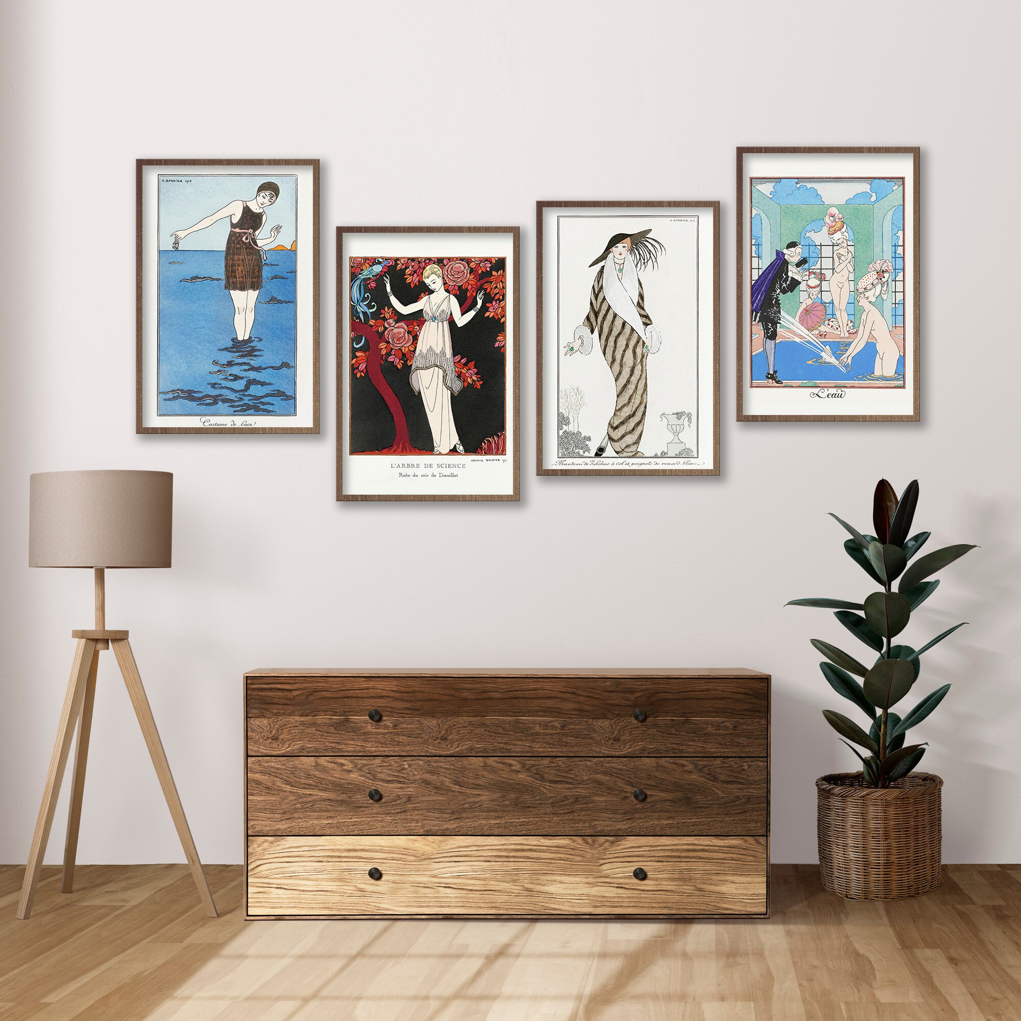 Set of 4 George Barbier Prints Art Deco Prints, Vintage Fashion Prints ...