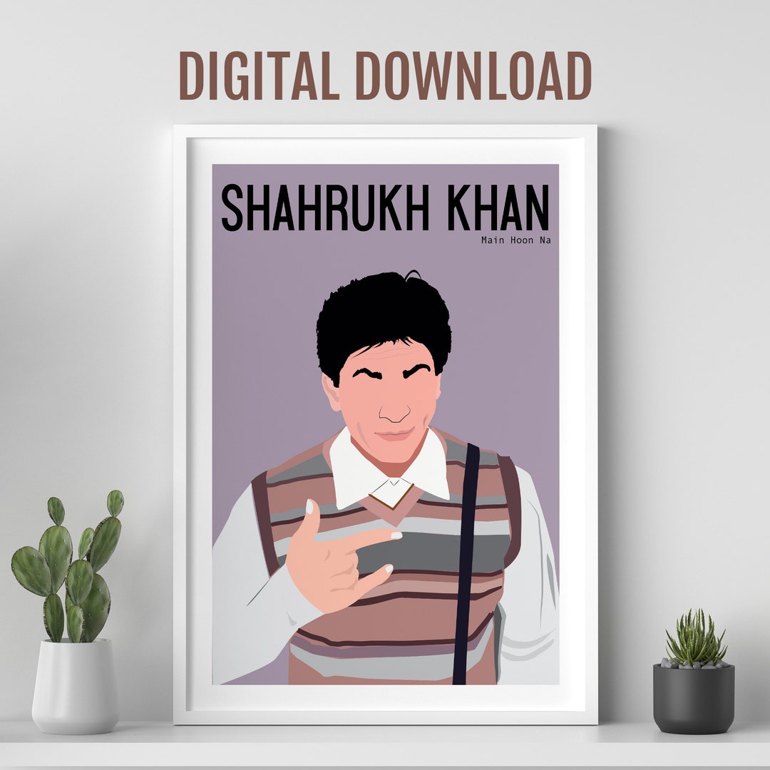 Shahrukh Khan Portrait Sketch, SRK, Gift for Her, Desi Wall Art ...