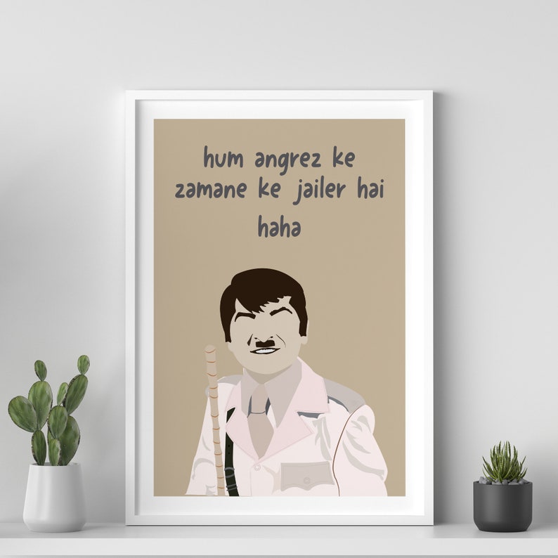Sholay Movie Poster Asrani Angrez Ke Zamane Ke Jailer Desi - Etsy
