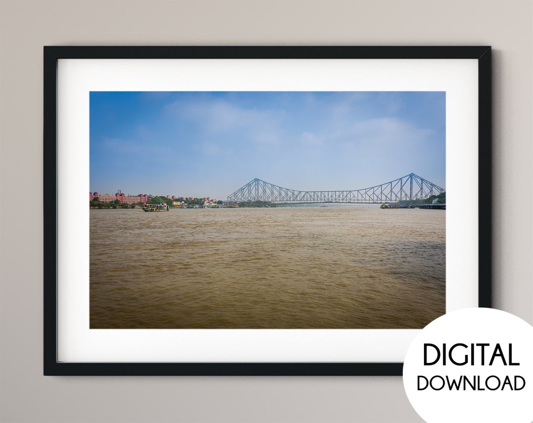 Howrah Bridge in Kolkata, Hoogly River, Kolkata Poster, India Poster ...