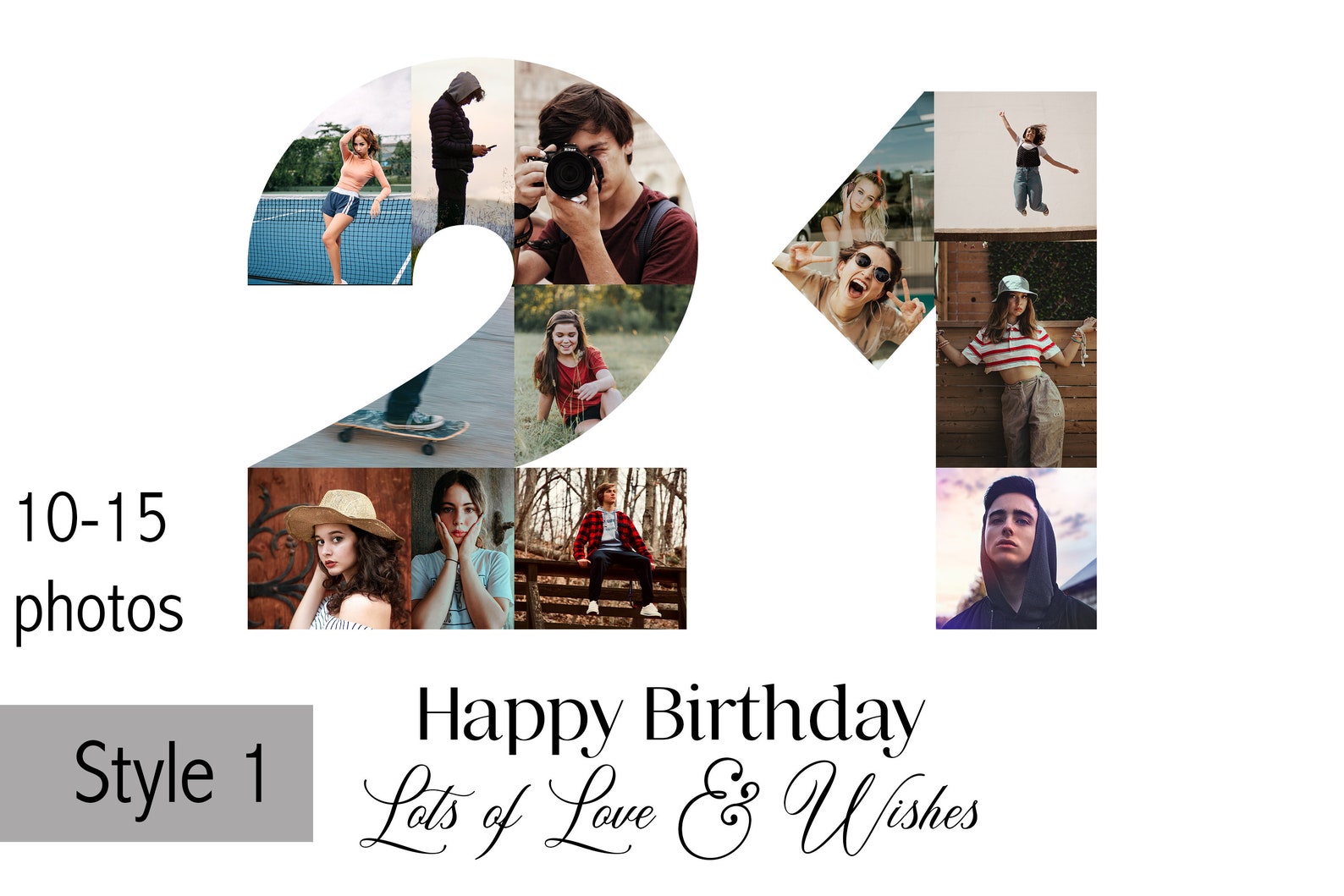 Custom Number Collage Custom Photo Collage Birthday Photo - Etsy