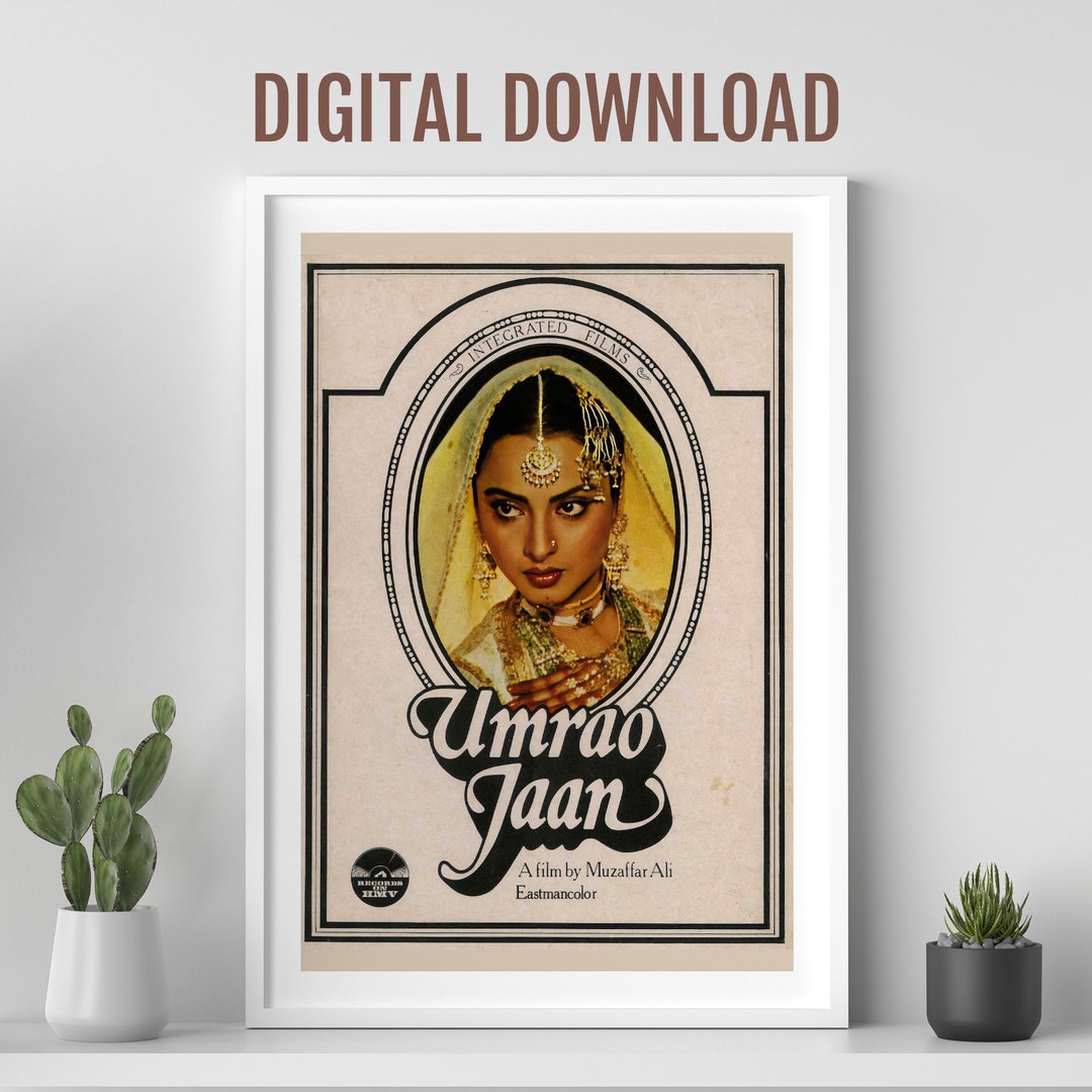 Umrao Jaan Movie Poster, Desi Wall Art, Bollywood Movie Poster, Retro ...
