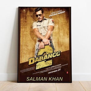Dabangg Movie Poster, Desi Wall Art, Bollywood Movie Poster, Retro ...
