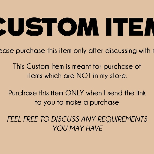 Custom Made Items - Etsy
