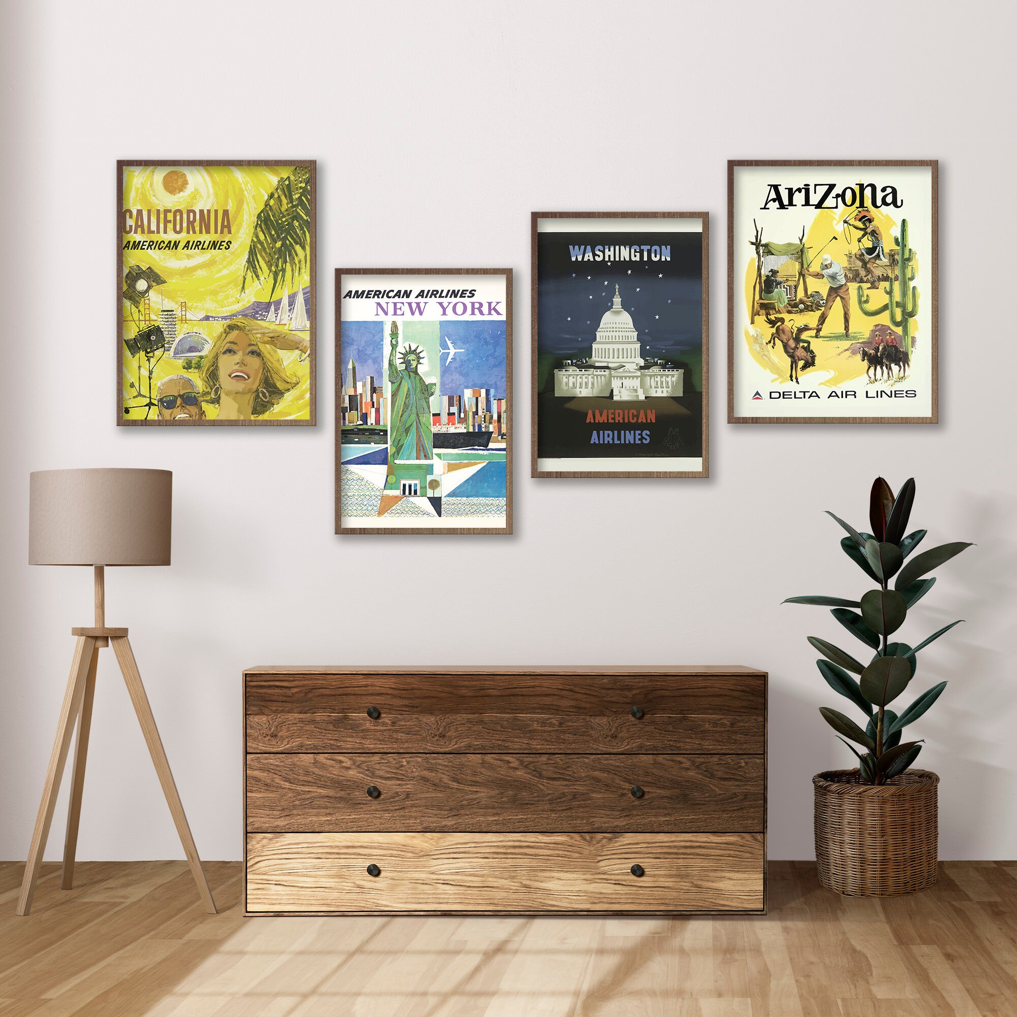 Vintage Airline Posters, Set of 21 Airline Posters, Vintage Travel ...