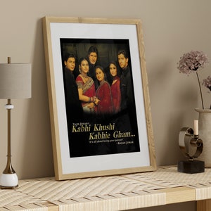 Kabhi Khushi Kabhie Gham Movie Poster, Desi Wall Art, Bollywood Movie ...