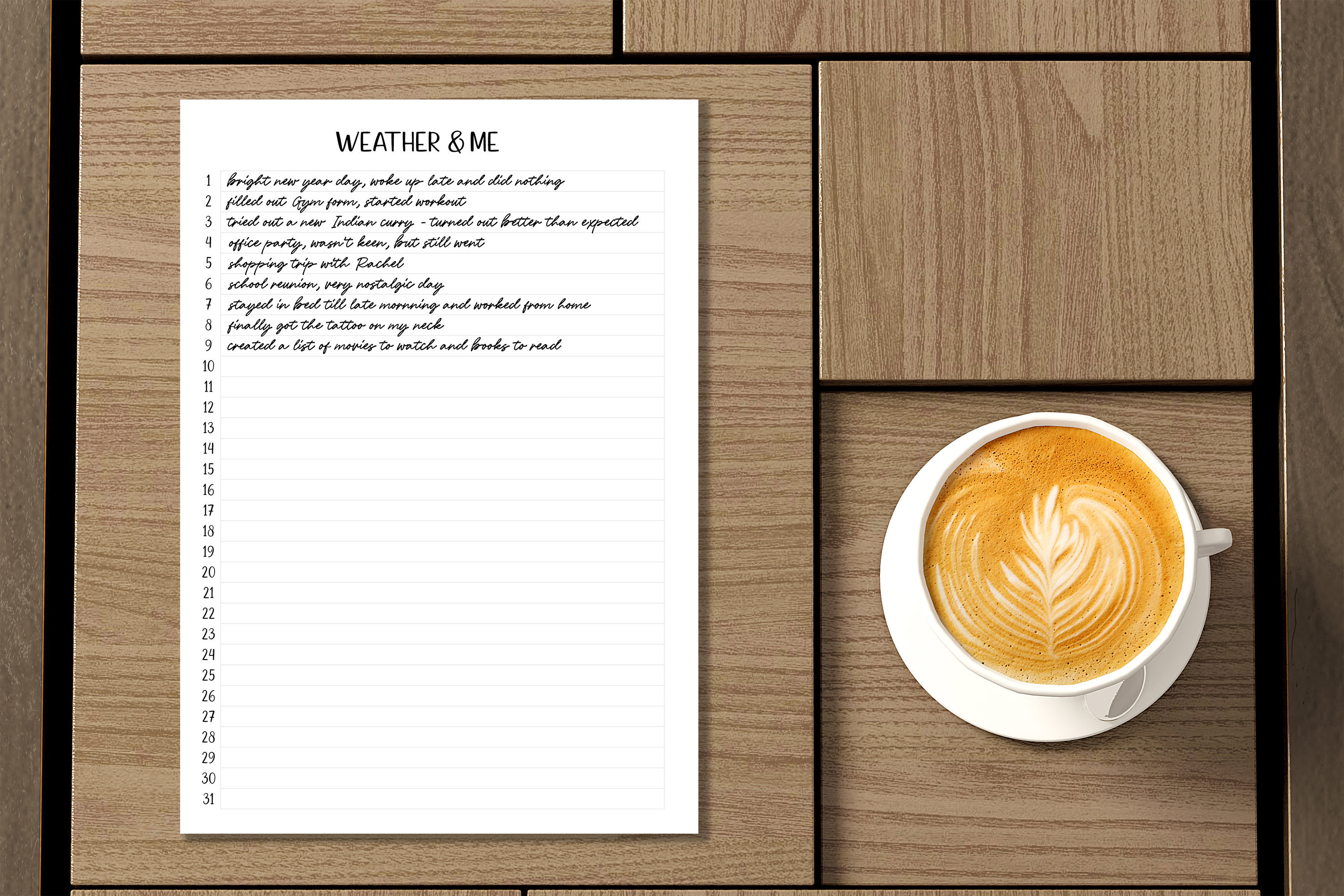 Daily Weather Tracker Printable, Weather in Pixels, Daily Journal ...